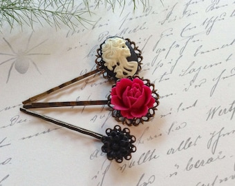 Gothic hair clips | Etsy