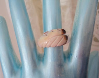 Carved shell ring | Etsy