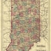 Indiana map print state map vintage old maps Antique prints
