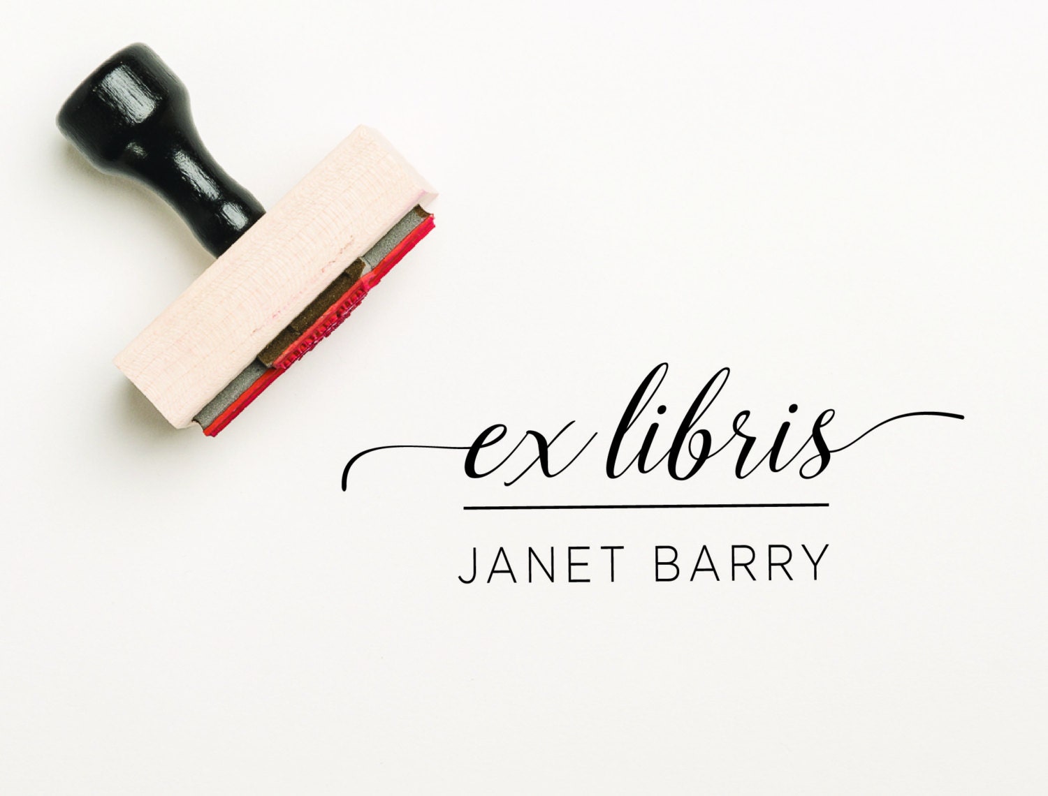 Ex Libris RubberStamp Bookplate Stamp Personalizes Library