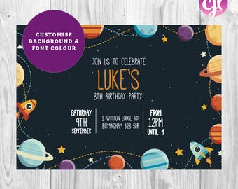 Solar system invite | Etsy