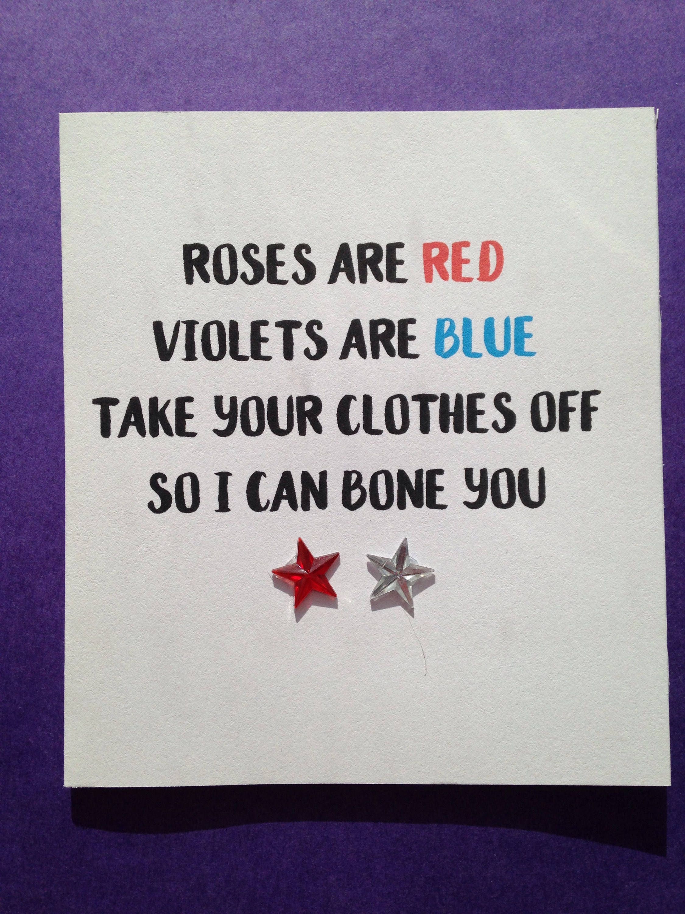 Roses Are Red Birthday Card Crude Birthday Poem Naughty