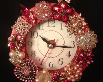 Rhinestone clock | Etsy