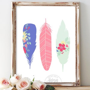 Feather art print | Etsy