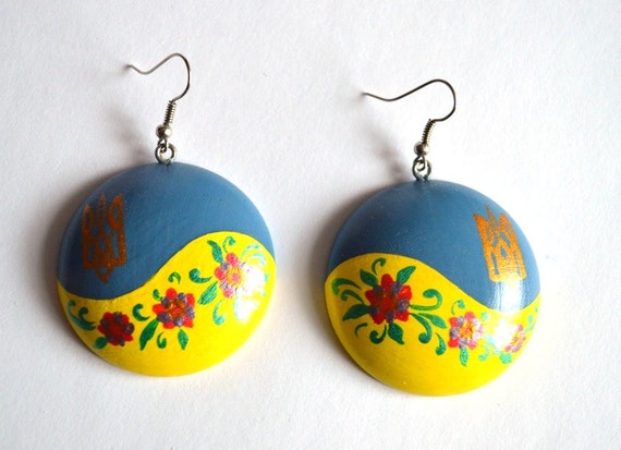 Ukrainian Gift Idea For Women Large Earrings Yellow Blue ukrainian-gift-idea-for-women-large-earrings-yellow-blue
