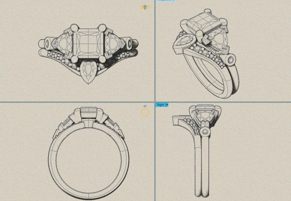 Custom ring design 3D CAD design ring Engagement Ring