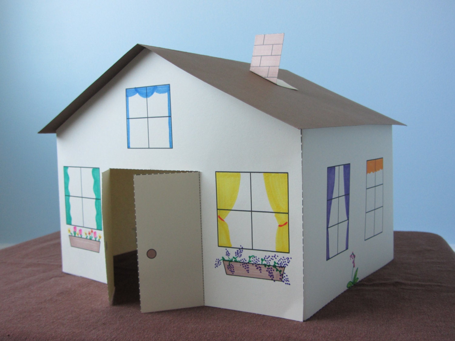 3D Paper House Craft For Kids Instant Download Template