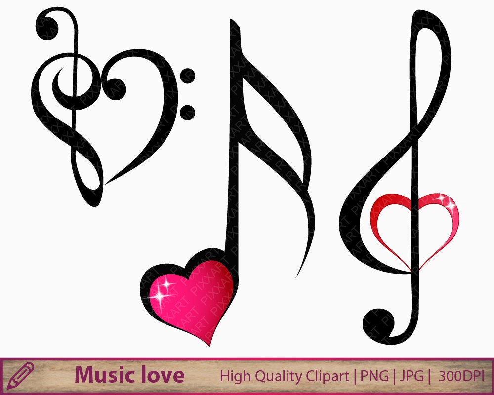 Music clipart music notes clip art music heart love