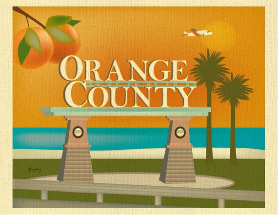 Orange County Skyline Print Orange County California art