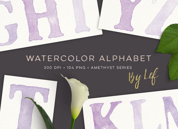 watercolor alphabet clipart, watercolour alphabet clip art, digital ...