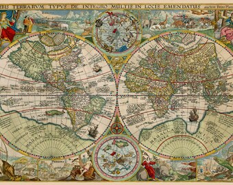 Metal world map | Etsy