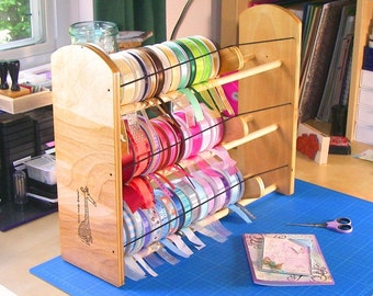 GSS Curling Ribbon Organizer Desk/Wall Unit. Holds 6 Large