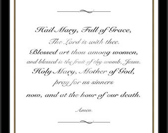 Hail mary print | Etsy