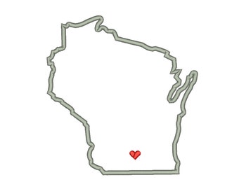 Wisconsin outline | Etsy