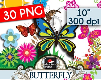 Butterfly clip art | Etsy