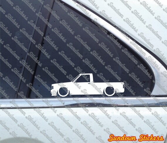 2X Low car outline stickers for Chevrolet S10 pickup