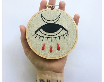 Moon embroidery | Etsy