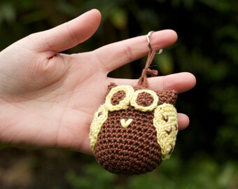 Crochet owl keychain | Etsy