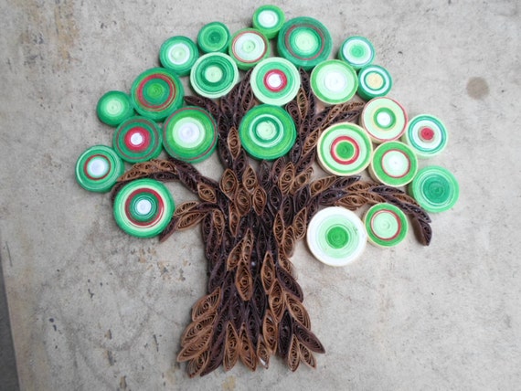 Tree wall art Paper wall hanging Green tree wall decor