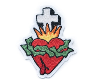 Sacred heart patch | Etsy