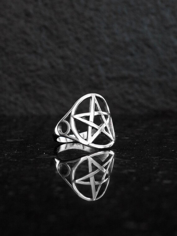 Pentagram ring pentacle ring sterling silver silver