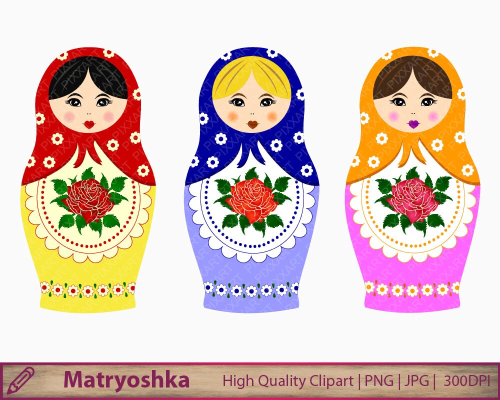 Matryoshka clipart russian nesting dolls clip art babushka
