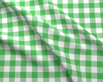 Green gingham fabric | Etsy