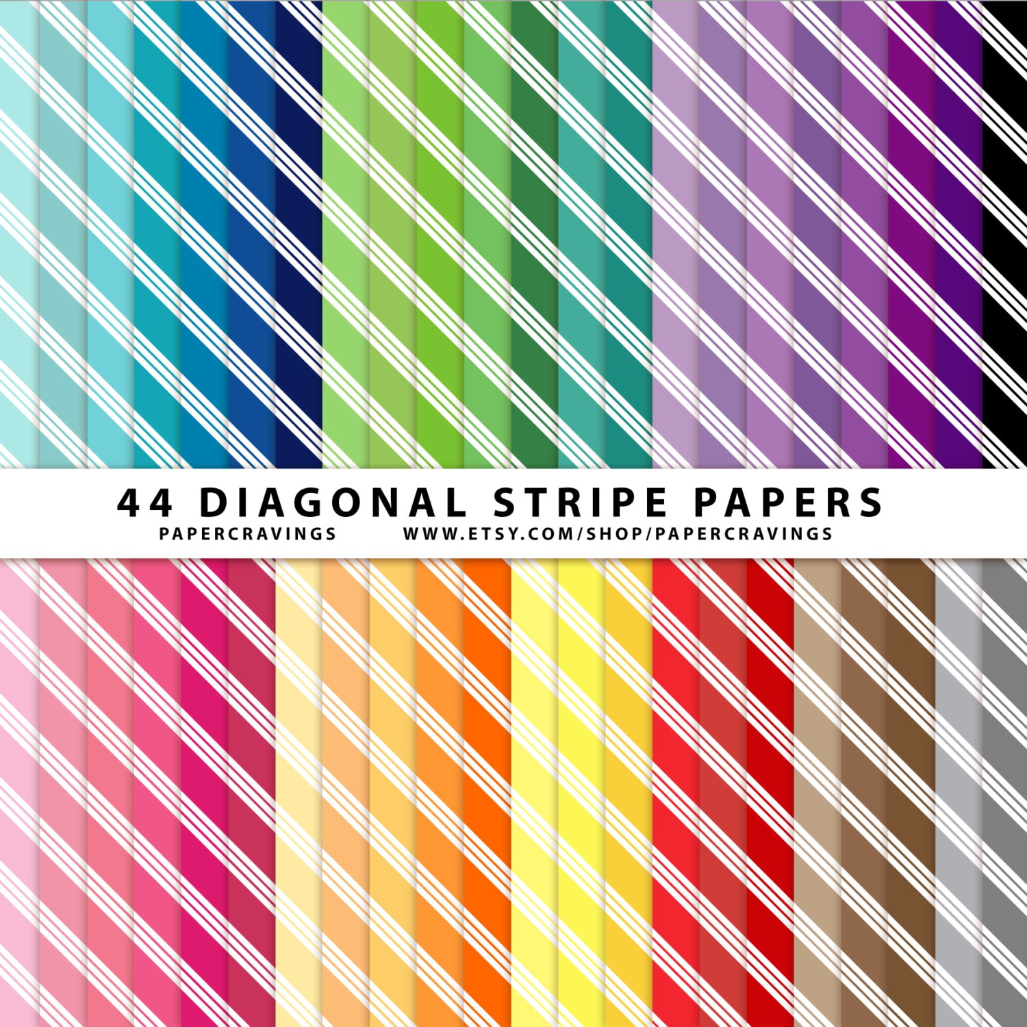 Diagonal Stripe Digital Paper Pack 12 x 12