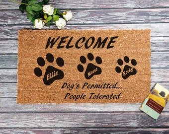 Paw print door mat | Etsy