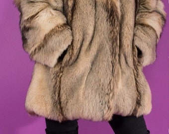 Wolf fur coat | Etsy