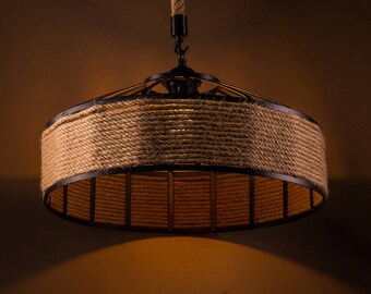 Rope pendant light | Etsy