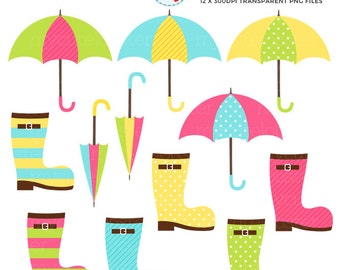 Umbrellas clip art | Etsy