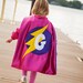 Girls Lightning Bolt Cape Custom Initial Fast Shipping
