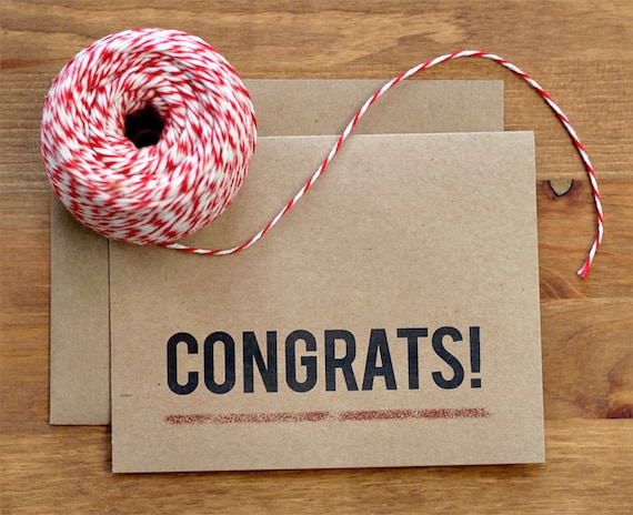 Congratulations Card Modern Eco-Friendly Simple Congrats