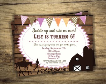 Fall Pumpkin Patch Birthday Invitation Hayride Farm Autumn