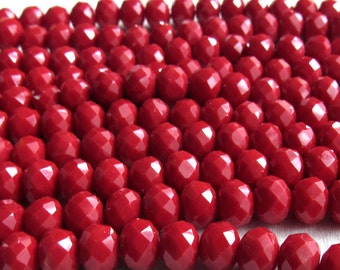 Red crystal beads | Etsy