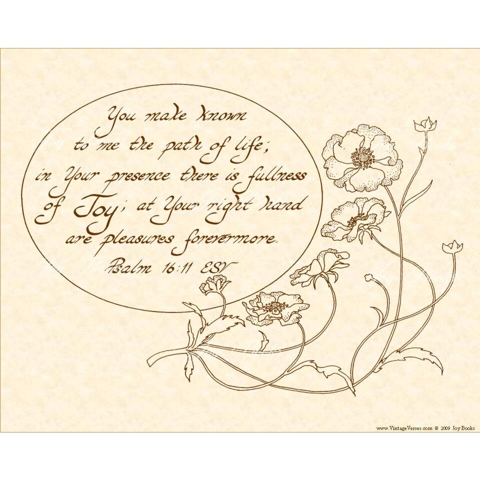 PSALM 16 11 ESV 8x10 Hand Written Calligraphy Art Print psalm-16-11-esv-8x10-hand-written-calligraphy-art-print