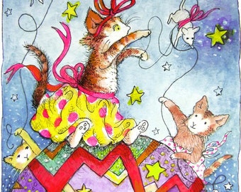 Whimsical mouse art | Etsy