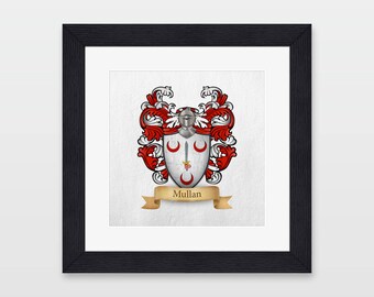 Family Name Coat of Arms 24k Gold Clad Keychain Keyring