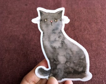 Black cat decal | Etsy