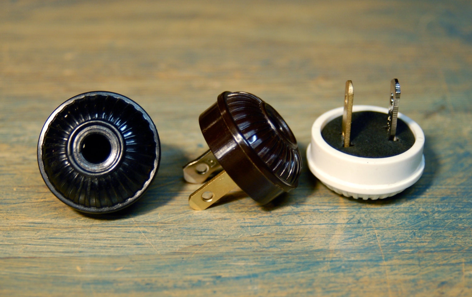 Vintage Style Electrical Plug Ribbed Design Bakelite Replica