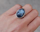Items similar to Sea shell ring, Organic jewelry, Real hammershell, Silver shell ring ...