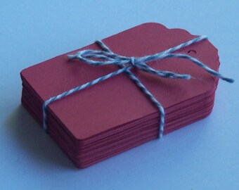 Red gift tags | Etsy