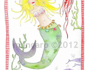 Merman art | Etsy