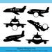 Airplane Svg Monogram frame cut Files plane silhouette