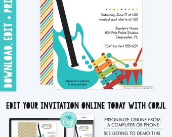 Music Notes Invitation Musical Party Sheet Music Invitation