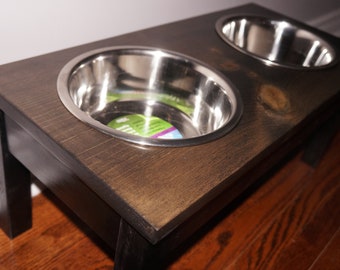 Rustic dog feeder | Etsy