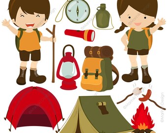 Camping clip art | Etsy