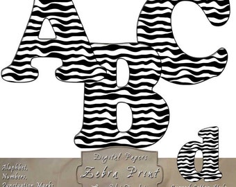 Zebra print number | Etsy