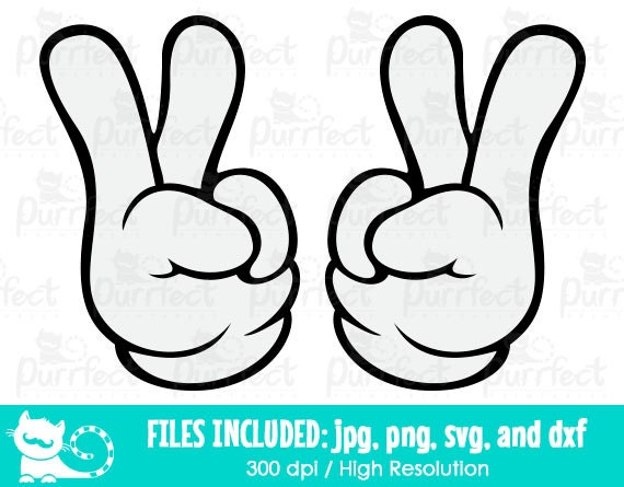 Mickey Mouse Peace Sign SVG